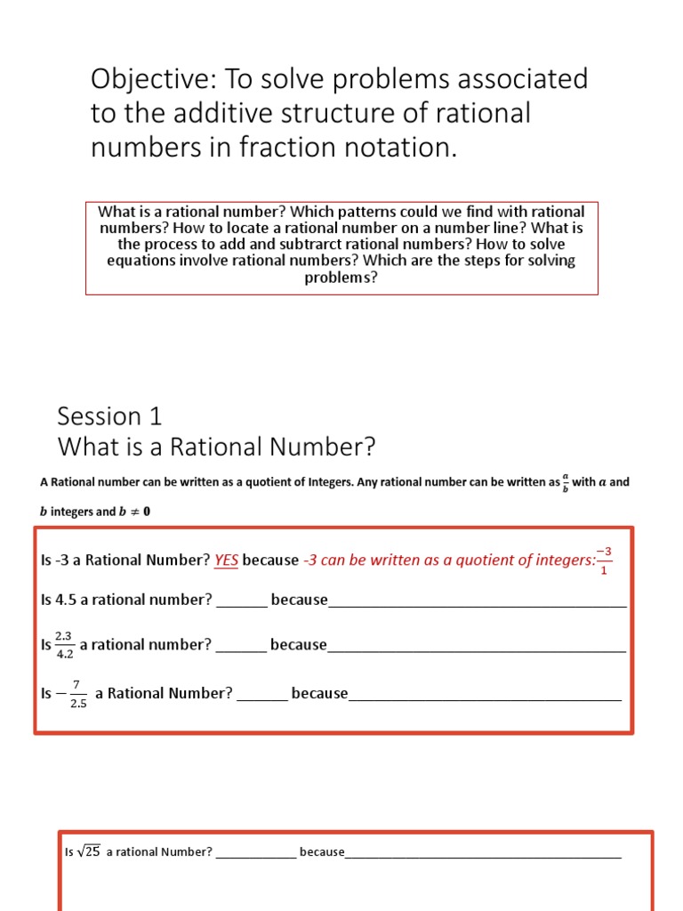 Addition and Subtraction of Rational Numbers | PDF | Fraction ...