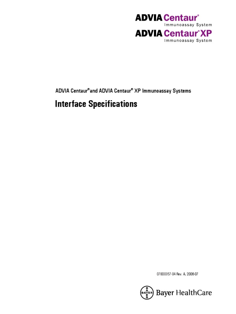Centaur XP Interface Specification Manual | PDF | Transmission Control ...