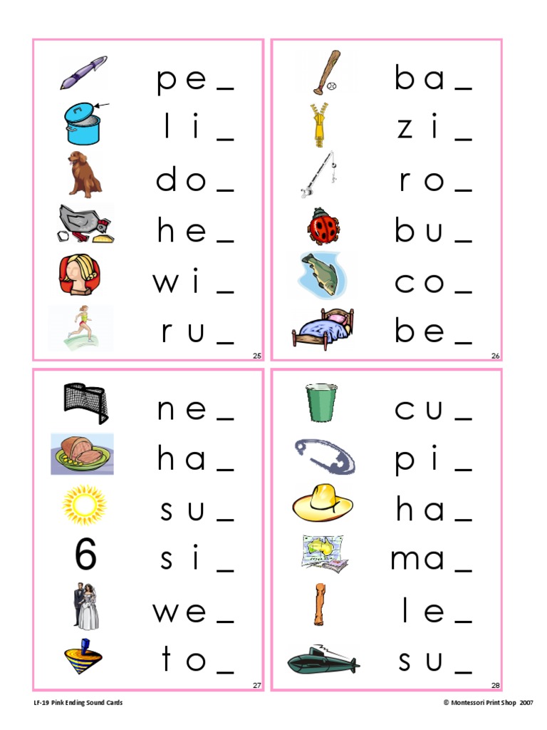 Missing Ending Sound in Three Letter Words | PDF