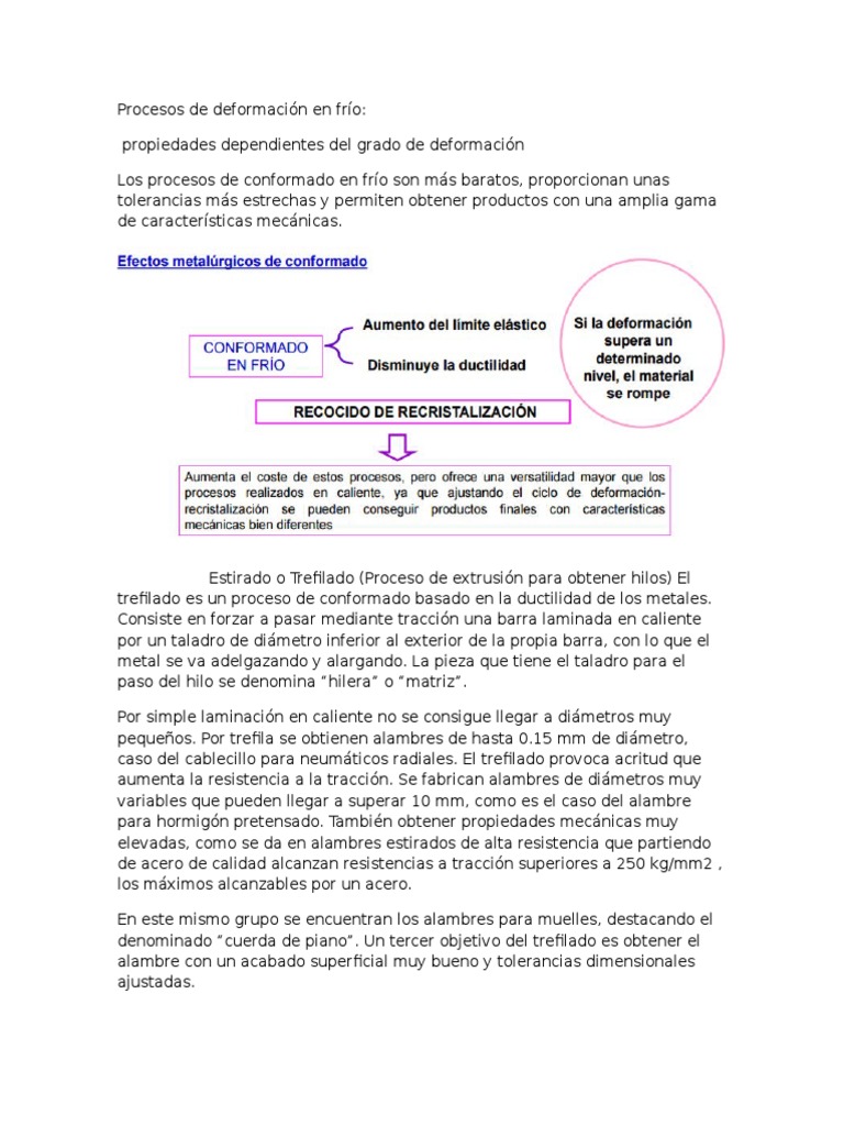 Trefilado y Forjado en Frío: Detalles y Ventajas | PDF | Materiales ...