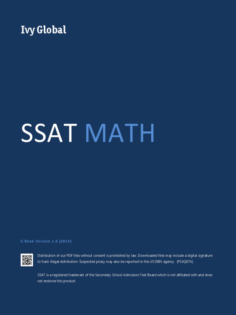 Ssat Math 1 6-1 | PDF | Multiple Choice | Test (Assessment)