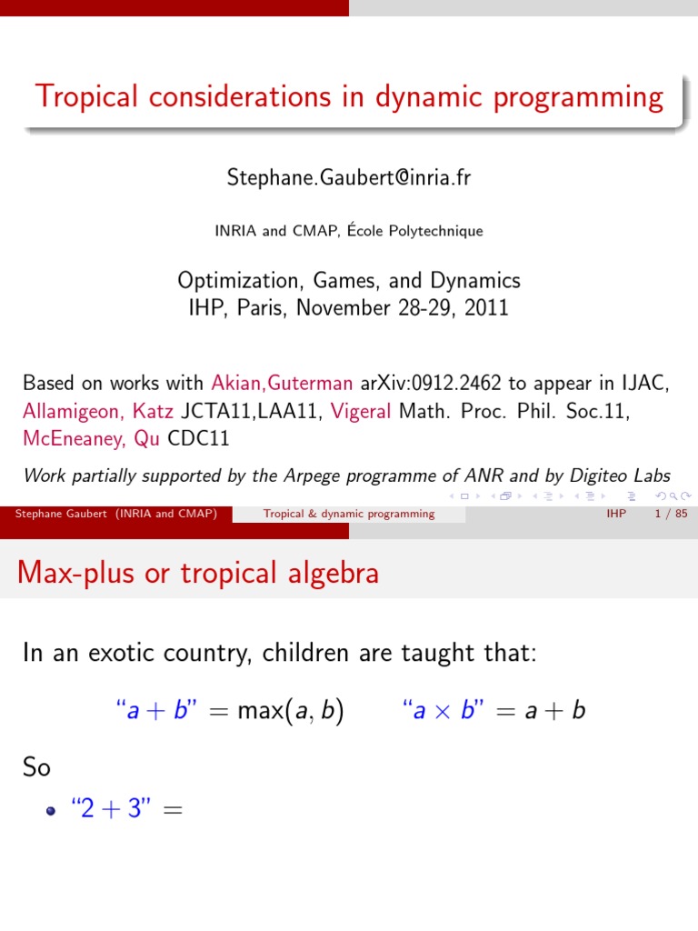Tropical Dynamic Programming | PDF | Finite Element Method | Applied ...
