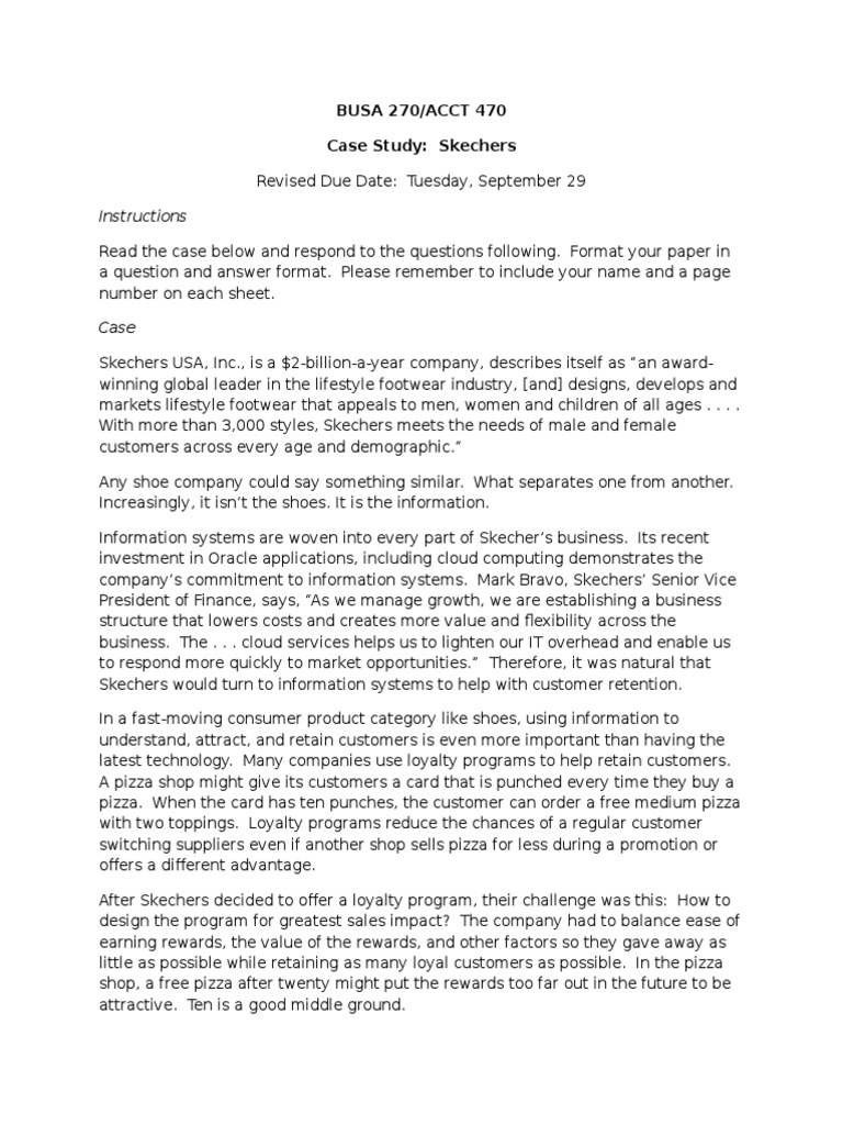 Case Study - Skechers F15 | PDF | Loyalty Program | Retail