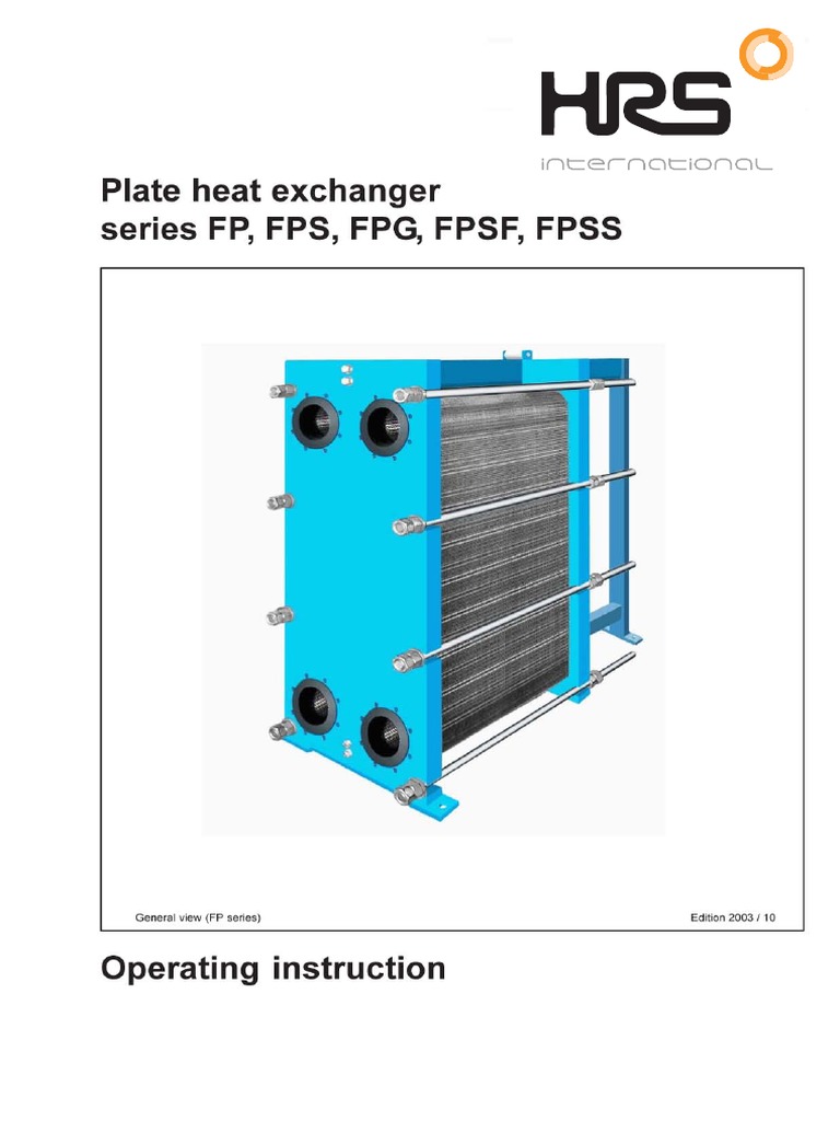 HRS Plate Heat Exchangers Manual | PDF | Adhesive | Valve