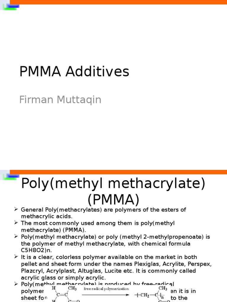 PMMA Additives | Poly(Methyl Methacrylate) | Polymer Chemistry