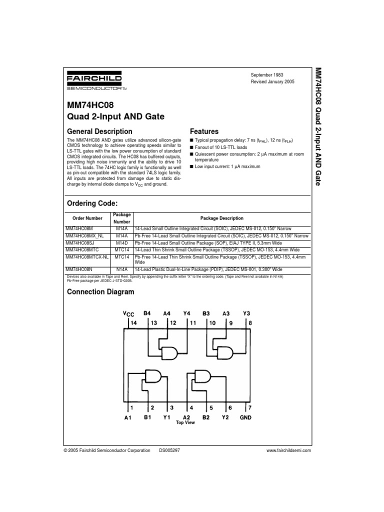 74HC08 | PDF | Logic Gate | Semiconductor Devices