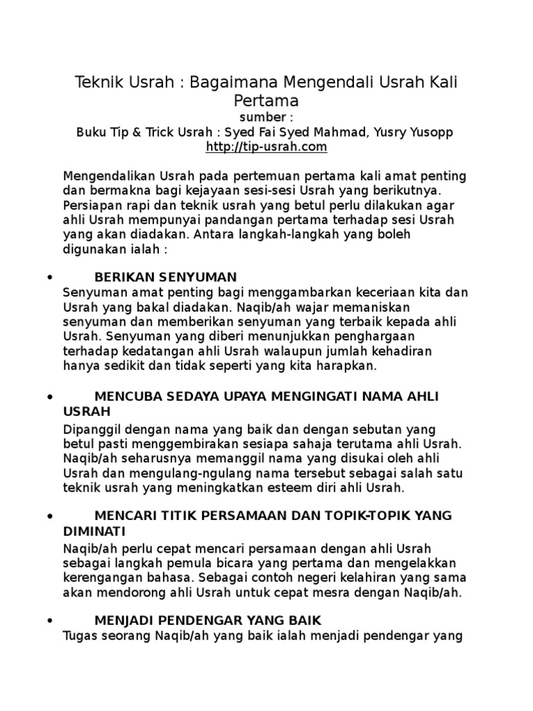 Teknik Usrah | PDF