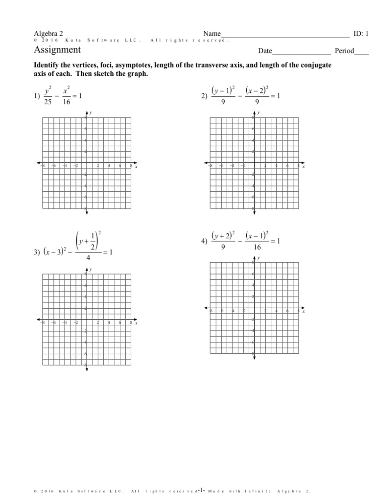 Hyperbola Vertices Identification Worksheet | PDF | Teaching Methods ...