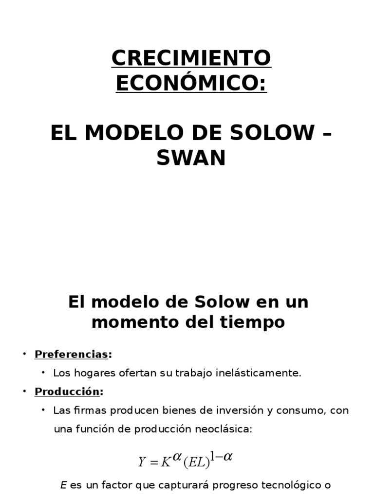 El Modelo de Solow Swan 1 | PDF | Cuatro tigres asiáticos | Crecimiento ...