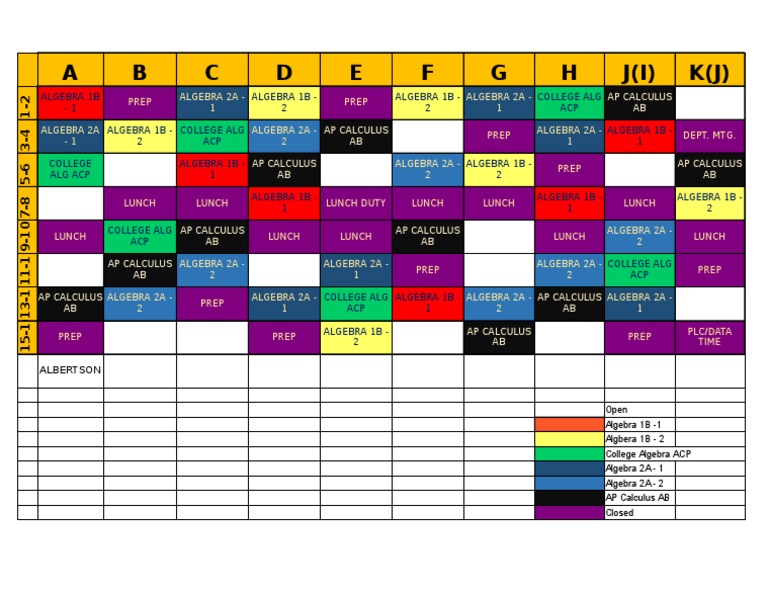 Albertson Fall 16-17 Schedule | PDF