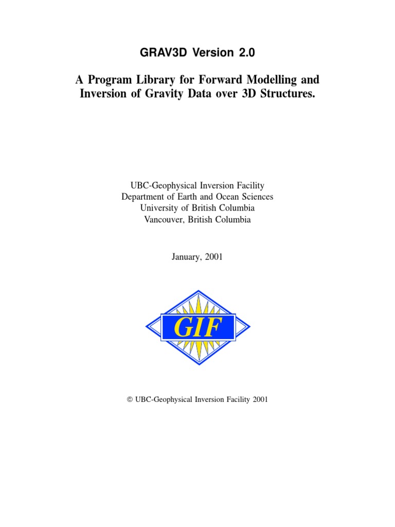 A Guide to the GRAV3D Program Library for Forward Modelling and ...