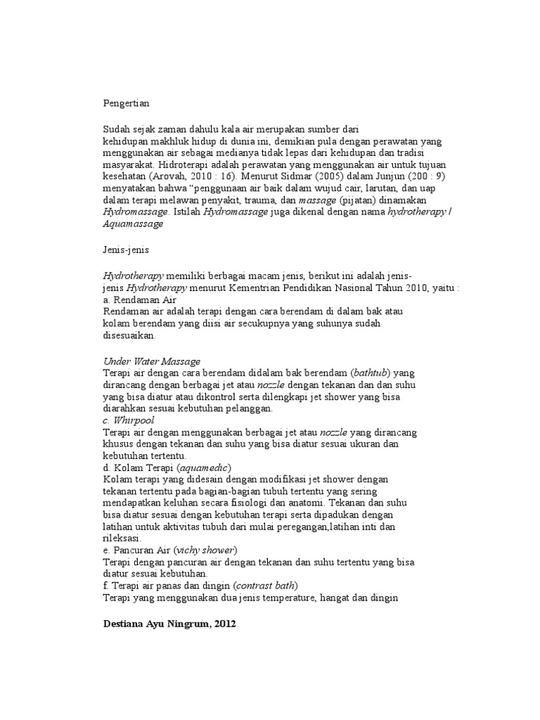 Hidroterapi Dan Terapi Air Hangat | PDF