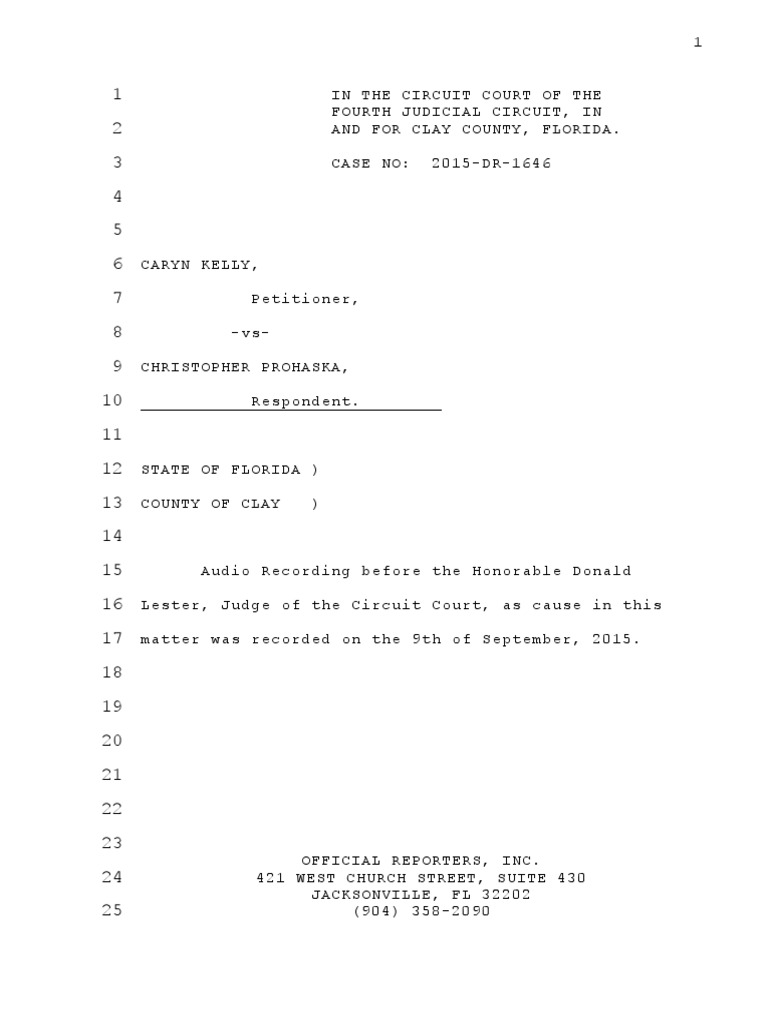 Caryn Kelly v. Christopher Prohaska Case | PDF | Witness | Dogs