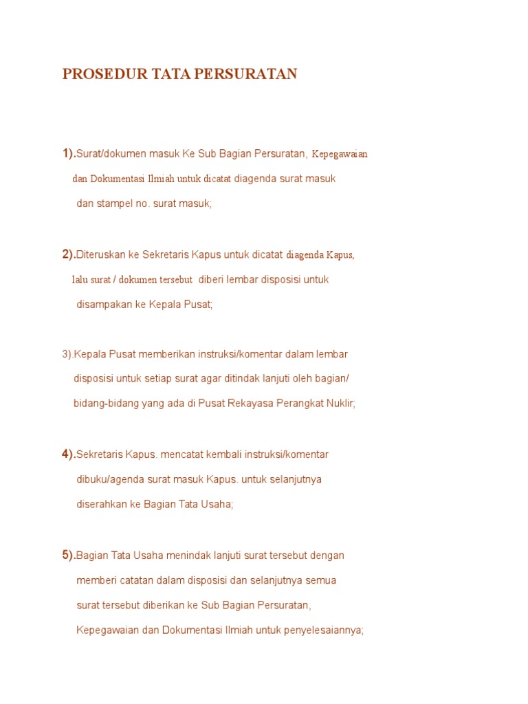 Prosedur Tata Persuratan | PDF