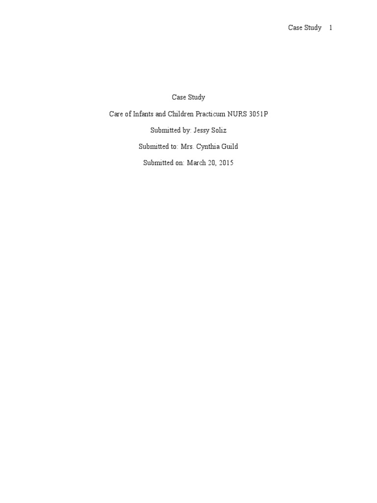 Pediatrics Case Study | PDF | Infants | Pain