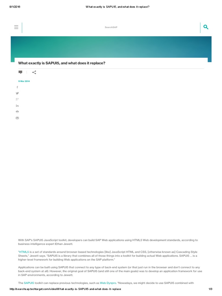 What Exactly Is SAPUI5, and What Does It Replace | PDF | Web ...
