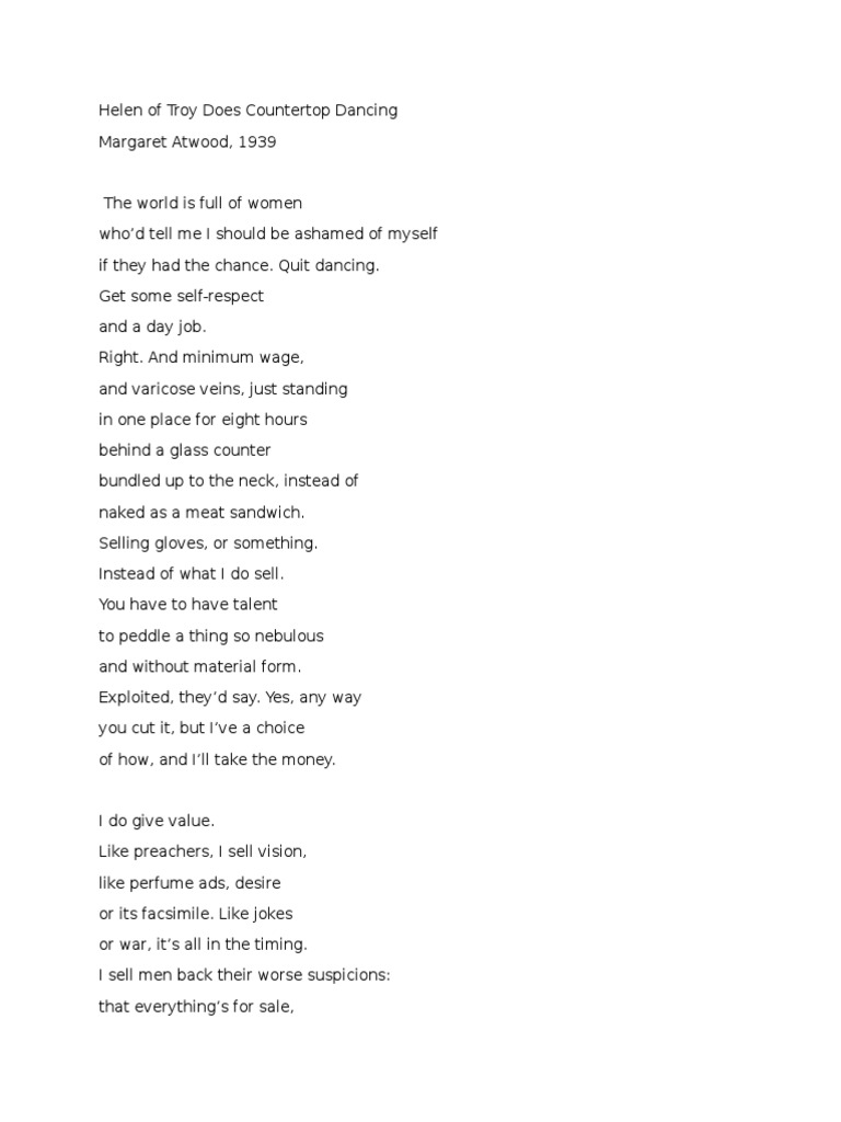 Helen of Troy Does Countertop Dancing | PDF