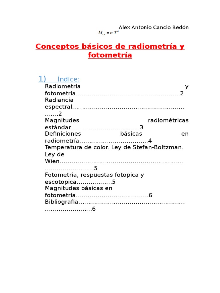 Fundamentos de Radiometría y Fotometría | PDF | Física | Mecánica