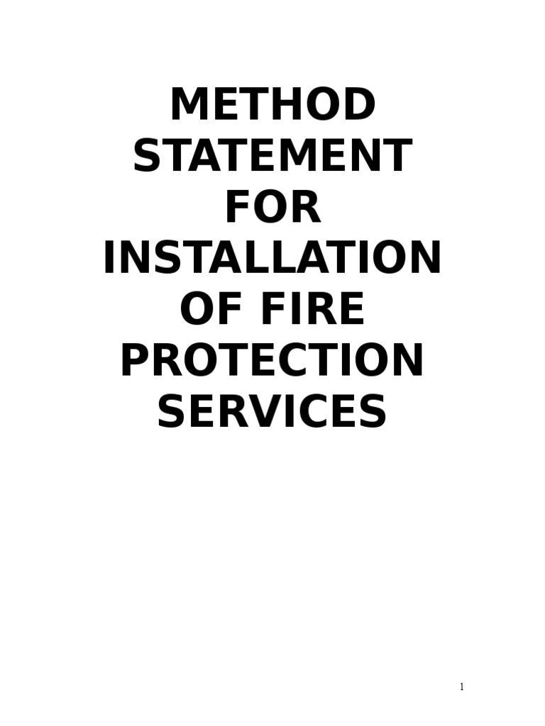 Work Method Statement For Fire Protection | PDF | Pipe (Fluid ...