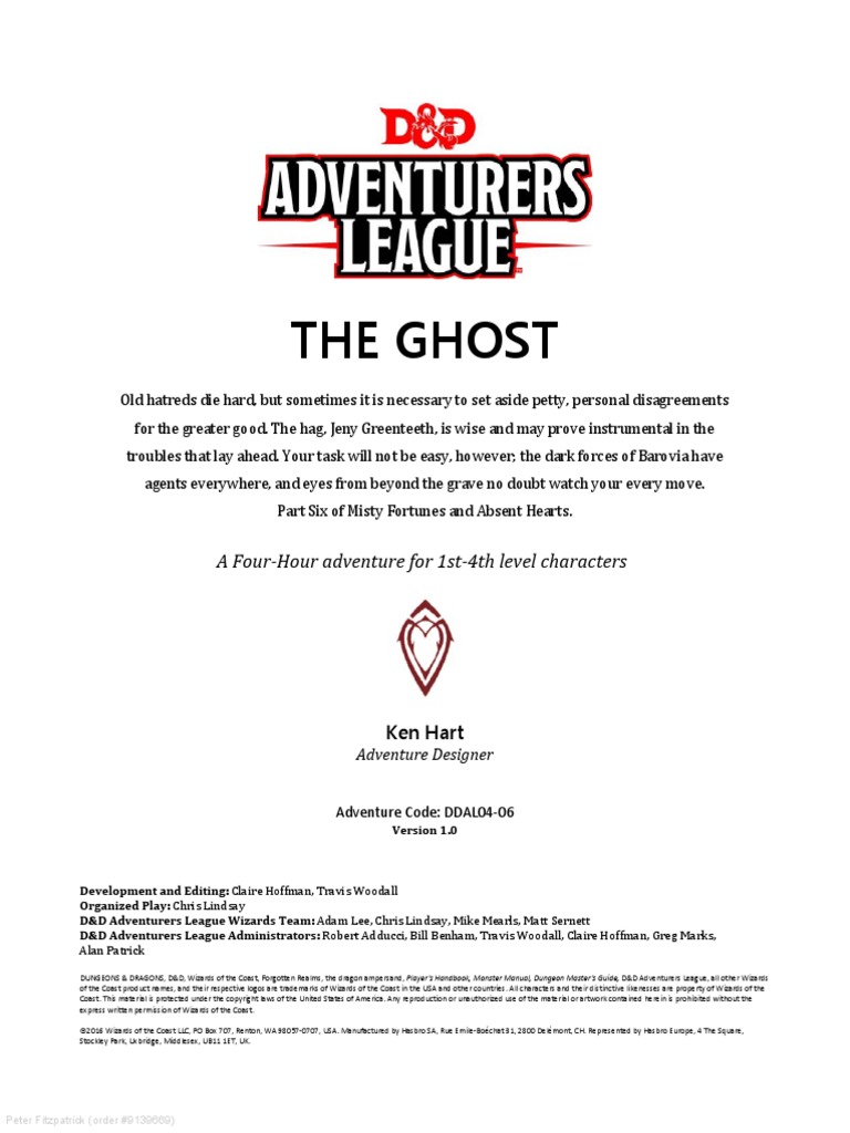 DDAL04-06_The_Ghost_(5e)_(9139669) | Dungeons & Dragons | Leisure