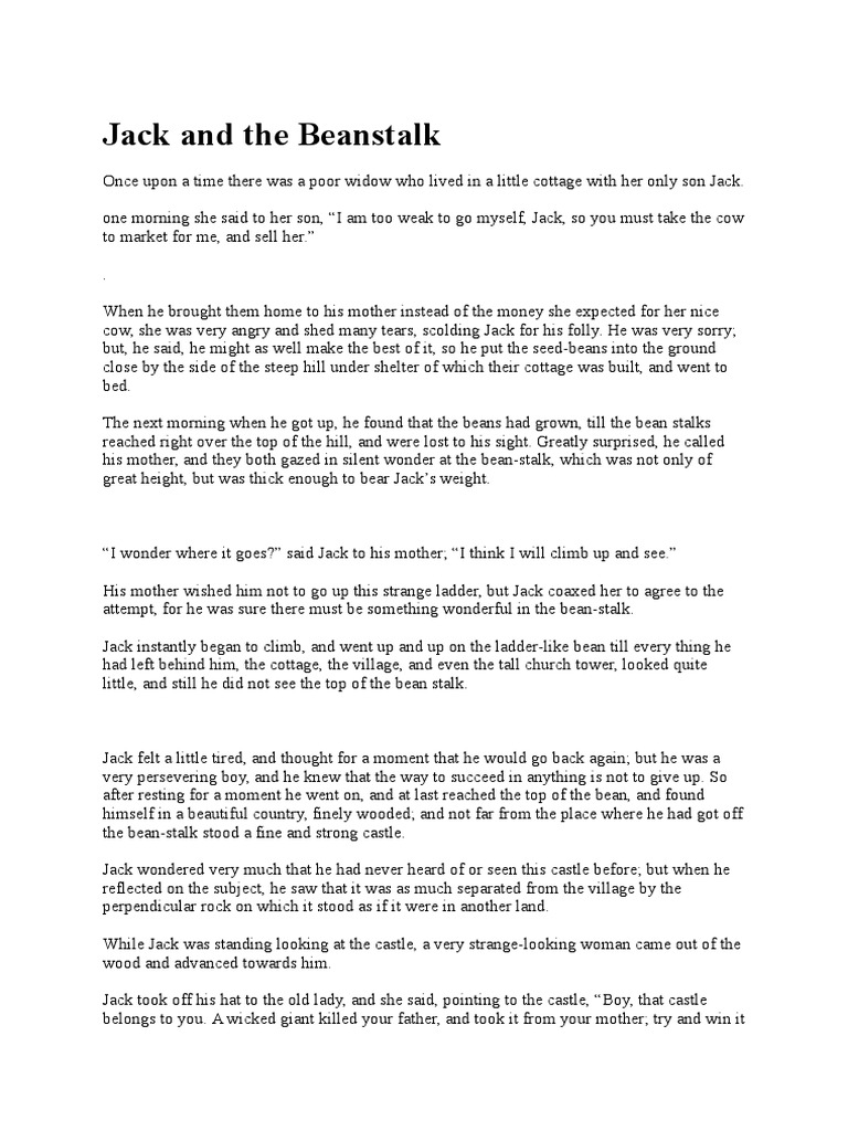 Jack and The Beanstalk | PDF | Rain | Desert