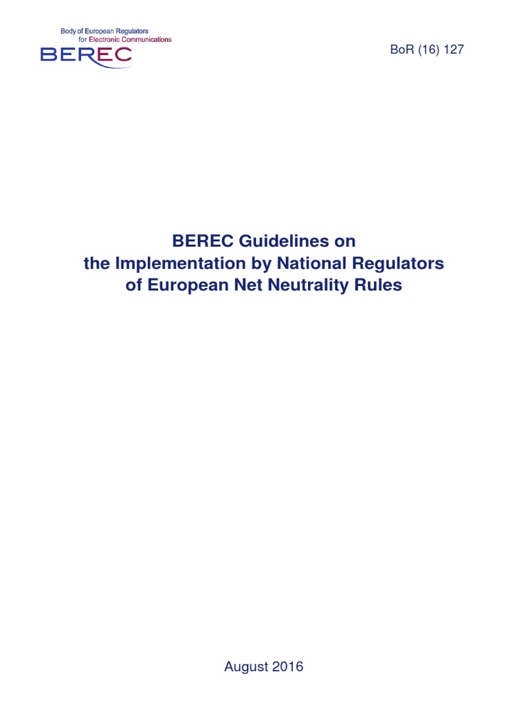 6160 Berec Guidelines On The Implementation B 0 | PDF