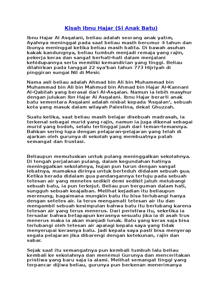 Kisah Ibnu Hajar | PDF