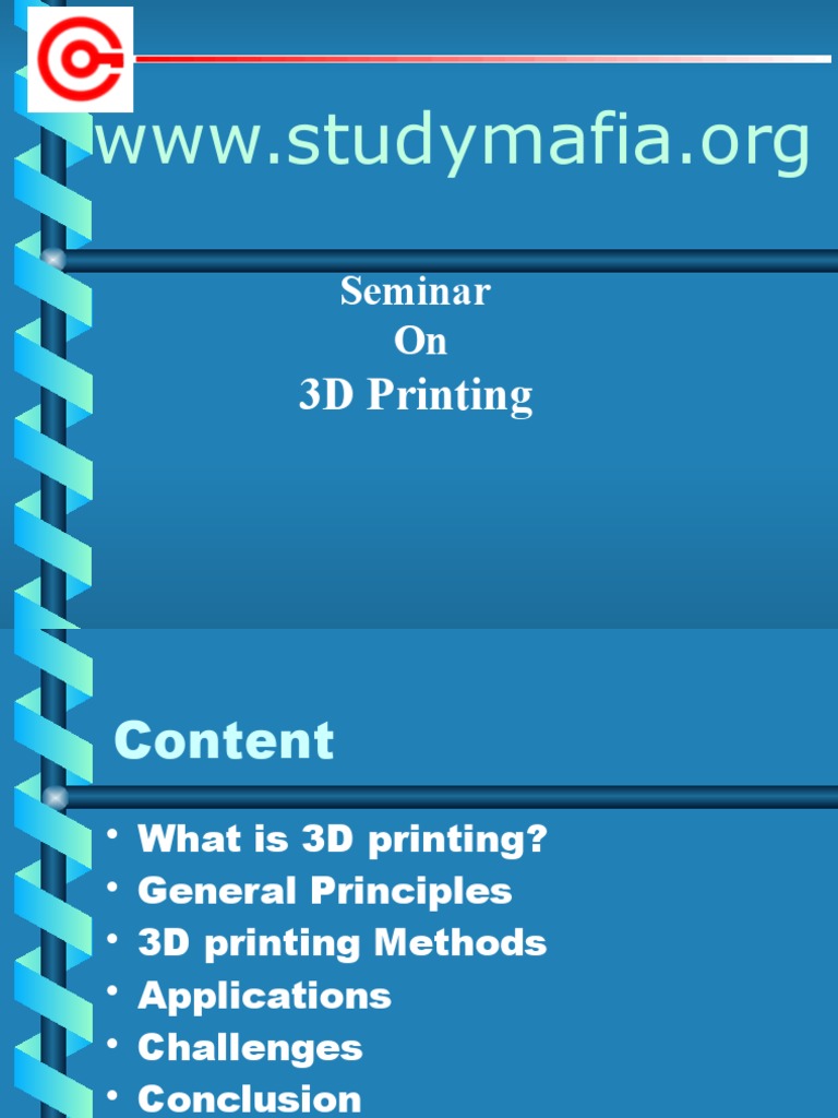 3D Printing Ppt | 3 D Printing | Technology