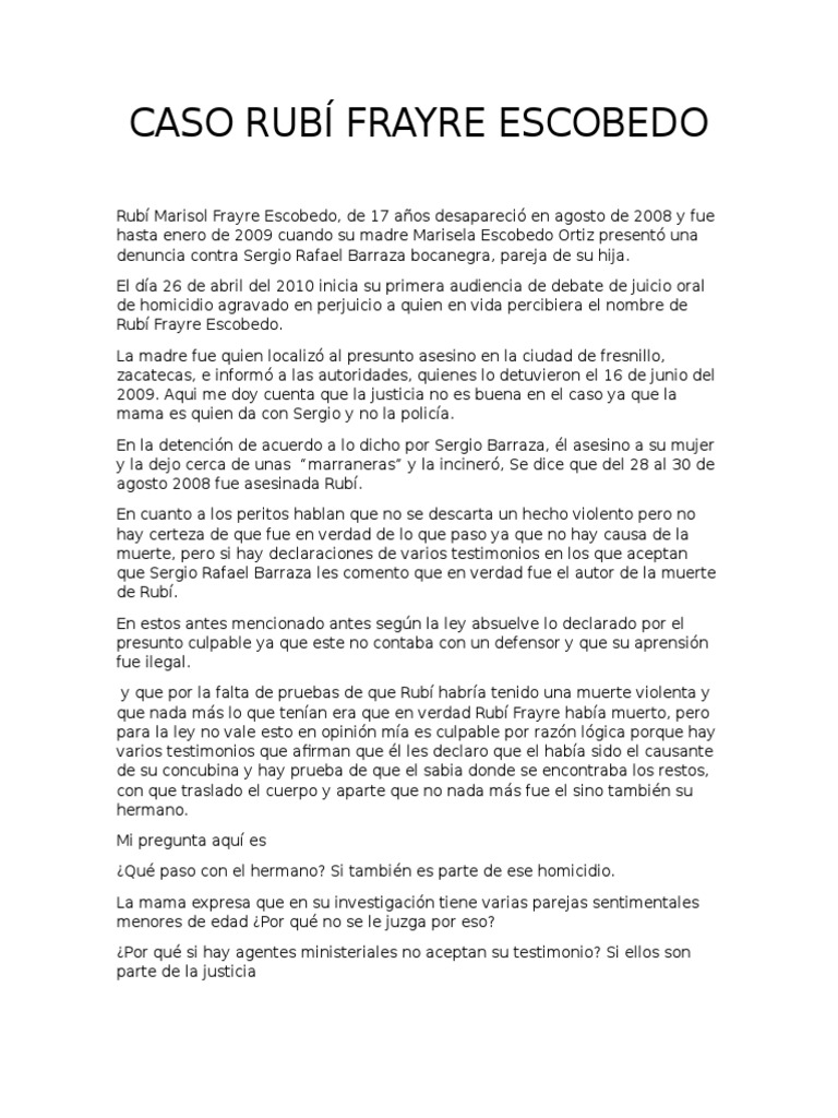 Caso Rubí Frayre Escobedo 2 | PDF | Crimen y violencia | Thriller y crimen