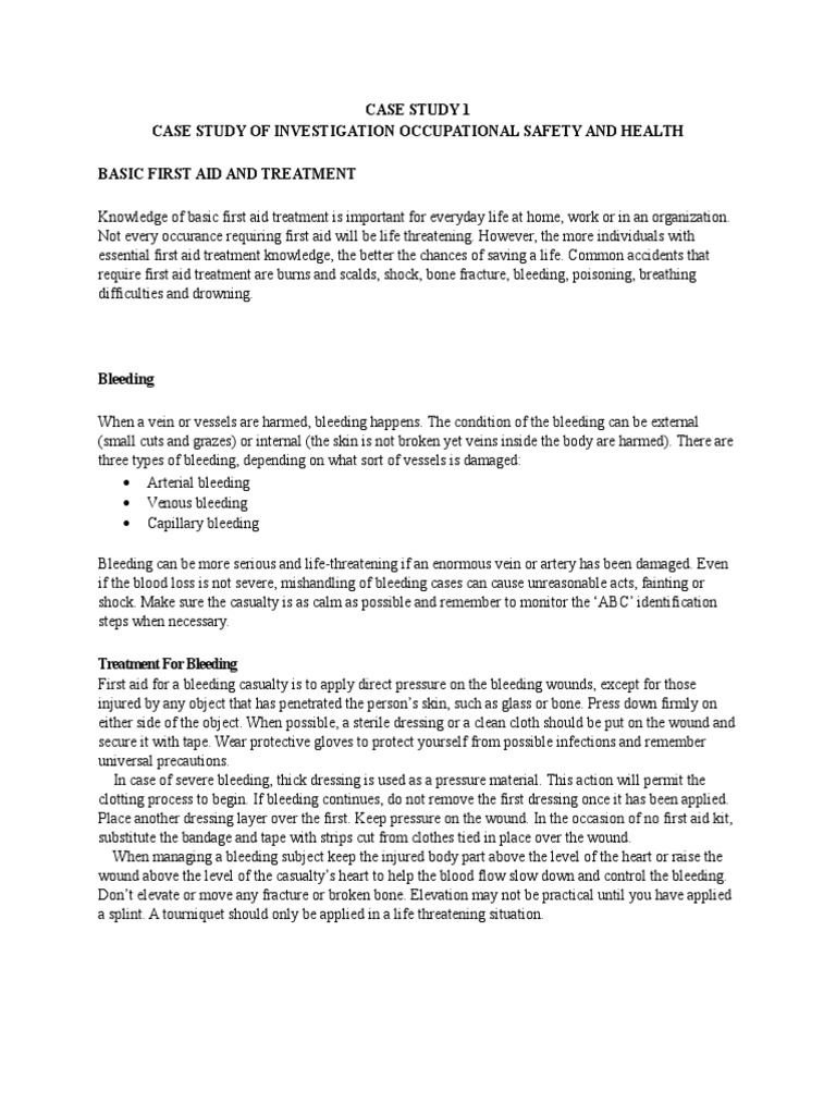 Case Study 1 | PDF | Burn | First Aid