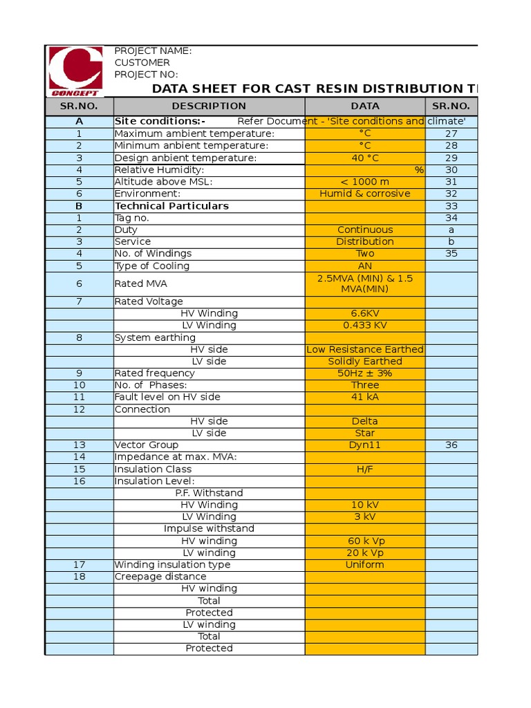 Data Sheet-Dry Type Transformer | PDF