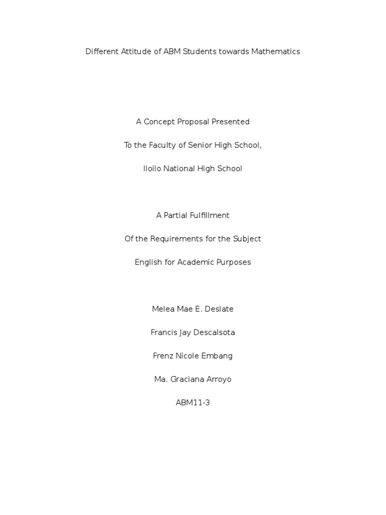 ABM Students' Attitudes Toward Math | PDF | Classical Conditioning ...