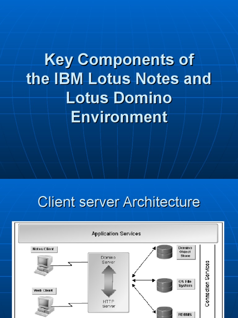 Key Components of The IBM Lotus Notes and Lotus Domino Environment ...