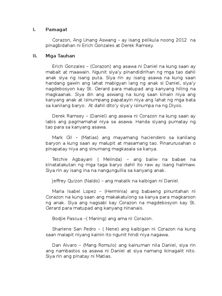 Corazon Ang Unang Aswang | PDF