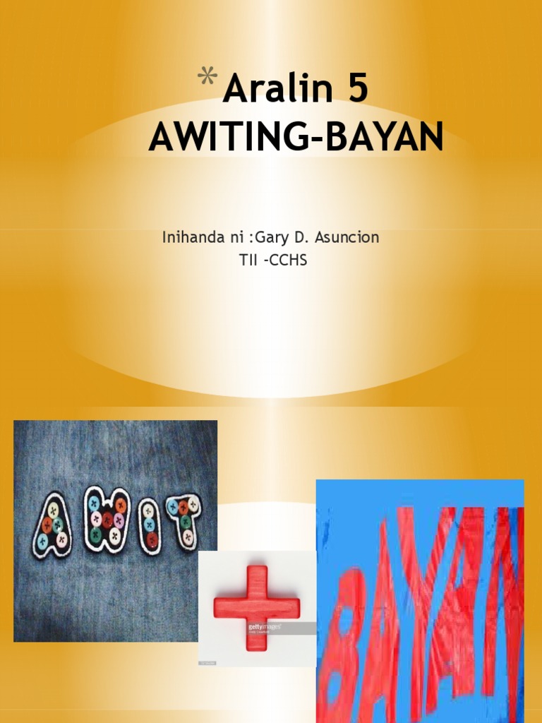 Aralin 5 Awiting-Bayan | PDF