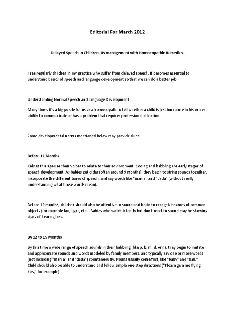 2012 03 Editorial For The Month Of March 2012 Delayed Speech In