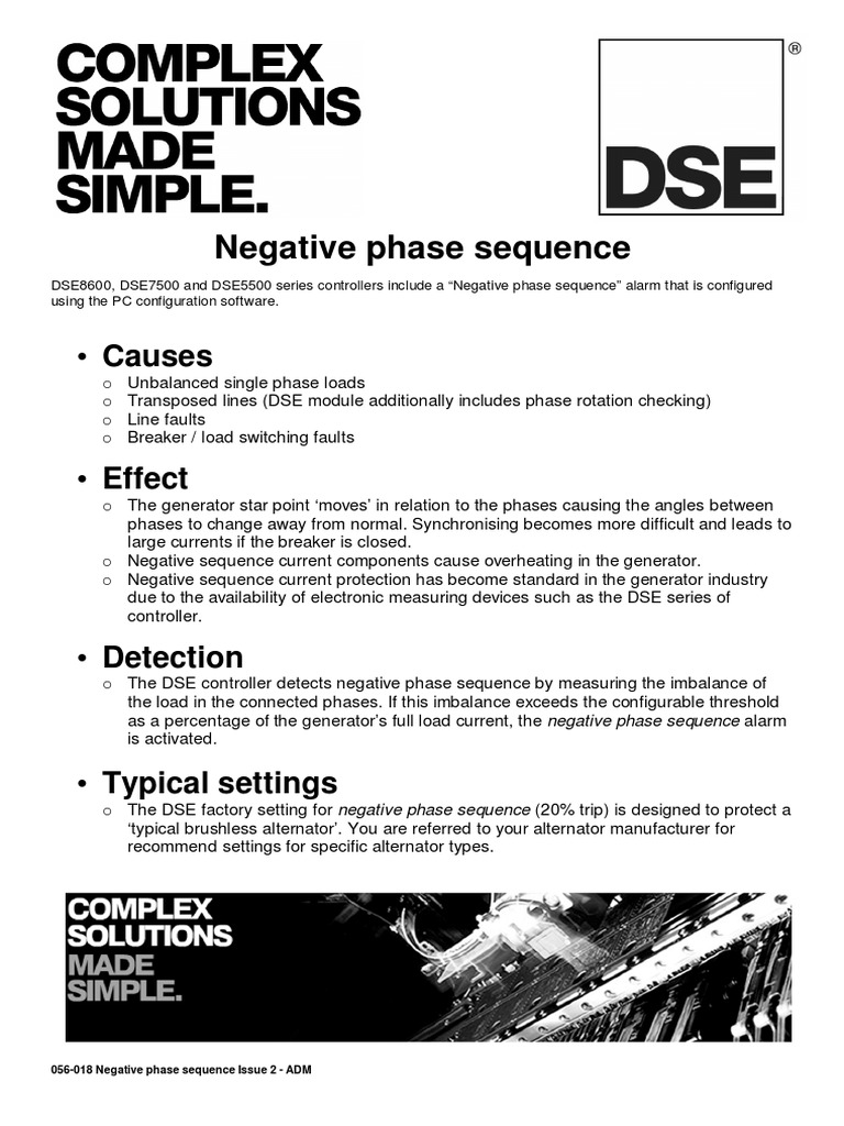 Negative Phase Sequence Protection Guide | PDF | Technology & Engineering