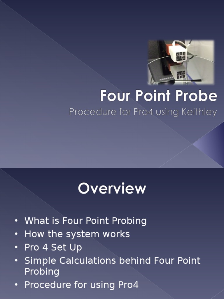 4 Point Probing Using Keithley Pro 4 6-2-11 | PDF | Electrical ...