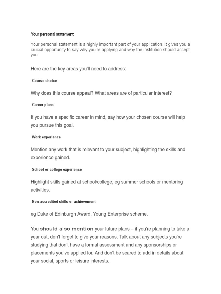 Your Personal Statement | PDF