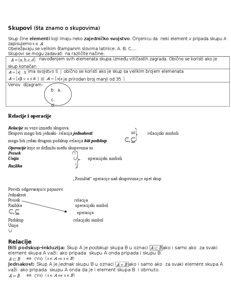 Skupovi Relacije I Operacije B | PDF