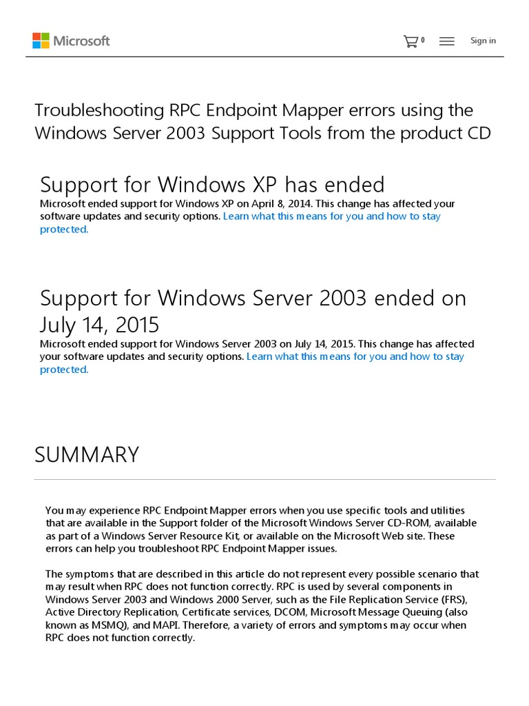 Troubleshooting RPC Endpoint Mapper Errors Using The Windows Server ...