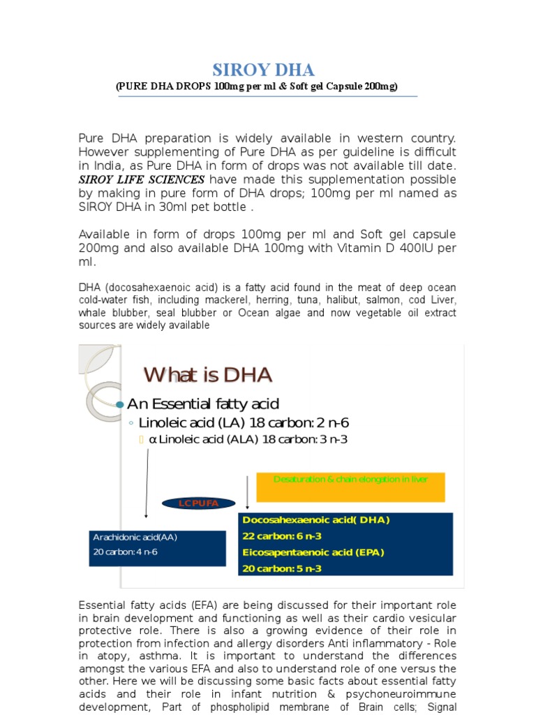 DHA Drops | PDF | Omega 3 Fatty Acid | Docosahexaenoic Acid