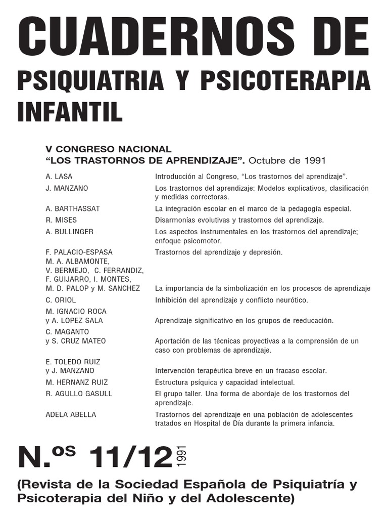 Aprendizaje y Capacidad de Simbolizacion | PDF | Trastorno mental ...