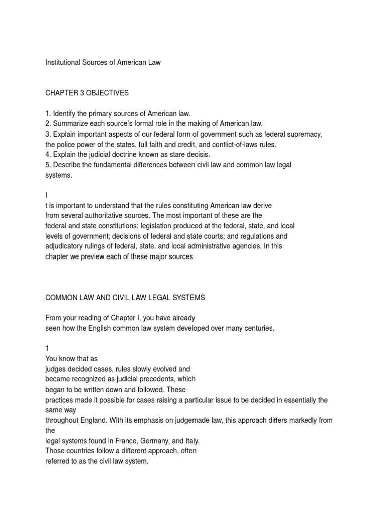 Institutional Sources of American Law | PDF | Commerce Clause | Law Of ...