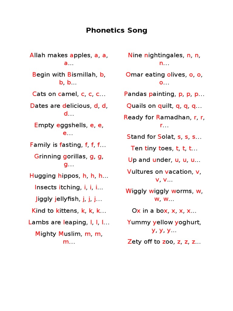 Phonetics Song | PDF | Phonology | Linguistics