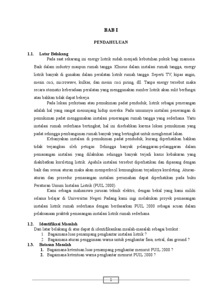 Isi Proposal Instalasi Perumahan | PDF