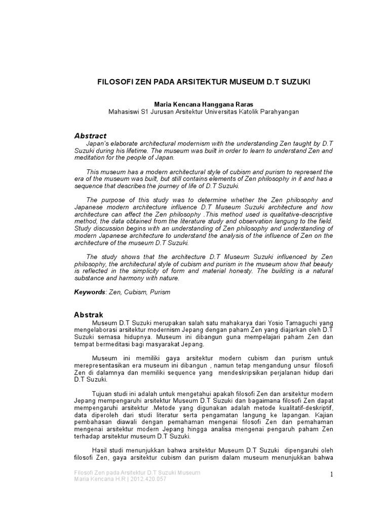 FILOSOFI ZEN Dalam Arsitektur Suzuki Museum | PDF