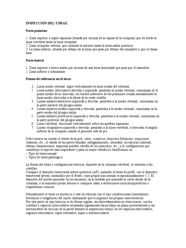 Guía de Inspección del Tórax | PDF | Tórax | Sonido