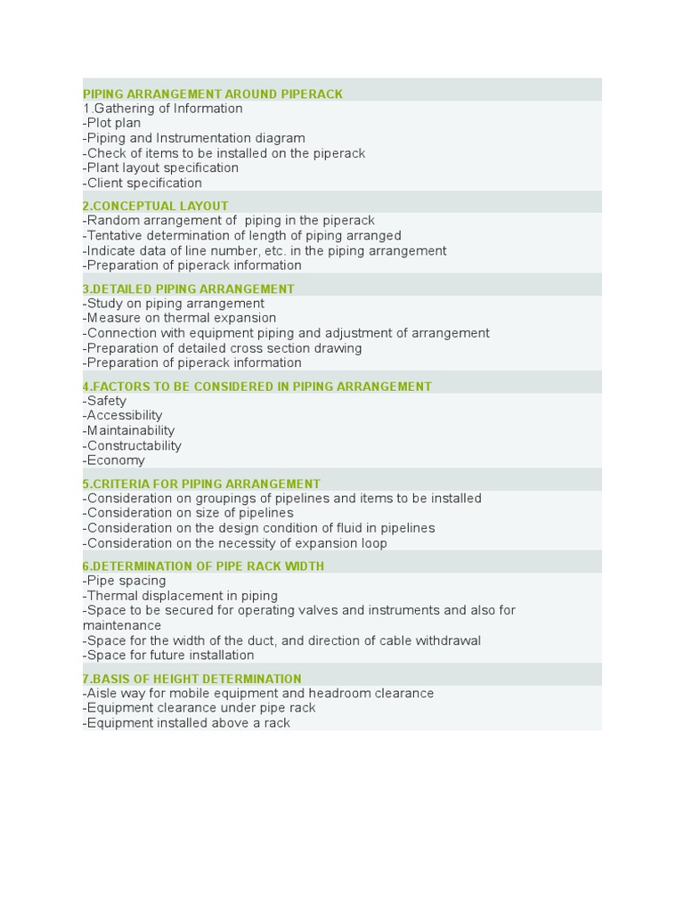 Pipe Rack Design and Arrangement Guide | PDF | Pipe (Fluid Conveyance ...