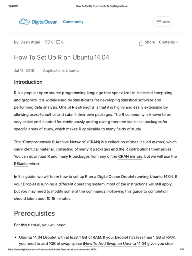 How To Set Up R On Ubuntu 14 | PDF | Advanced Packaging Tool | Ubuntu ...